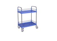 China Three Shelves Plastic Steel Medical Trolley Hospital Mobile Clinic Instrument Cart for sale