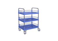 China Three Shelves Plastic Steel Medical Trolley Hospital Mobile Clinic Instrument Cart for sale
