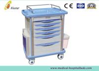 China Multi-Function Hospital Nursing Equipment ABS Medicine Trolley Cart With Drawers , Lock (ALS-MT134) for sale