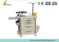 China Hospital ABS Emergency Medical Trolley Crash Cart With Steel Guard Rail (ALS-ET123 Old) for sale