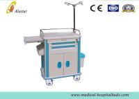 China Hospital Crash Cart With Drawer IV Pole Medical Trolley / Emergency Cart (ALS-MT119B) for sale