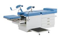 China Powder Coated Steel Gynecological Portable Examination Couch Hospital Bed Table With Drawer for sale