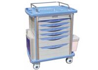 China Multi-Function Hospital Nursing Equipment ABS Medicine Trolley Cart With Drawers , Lock (ALS-MT134) for sale