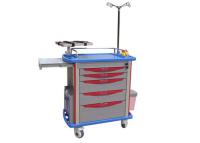 China Emergency Medical Trolley Crash Cart With Drawer And IV Pole for sale