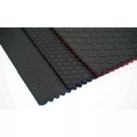 China Black CR Embossed Neoprene Rubber Sheet 3mm 51x130 inch Non Slip Floor Mat for sale
