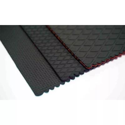 China Black CR Embossed Neoprene Rubber Sheet 3mm 51x130 inch Non Slip Floor Mat for sale