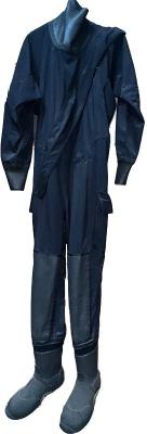 China Professional Black Water Rescue Dry Suit for Cold Water Diving with Watertight Zipper and Integrated Boots for sale