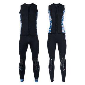 China Unisex Neoprene Paddle Set Sleeveless Top Long John Pants 2mm Reinforced Knees Kayak SUP Dragon Boat for sale
