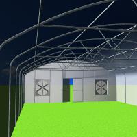 China Windproof Single Tunnel Greenhouse With Greenhouse Pad And Fan Cooling System for sale