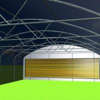 China Windproof Single Tunnel Greenhouse With Greenhouse Pad And Fan Cooling System for sale