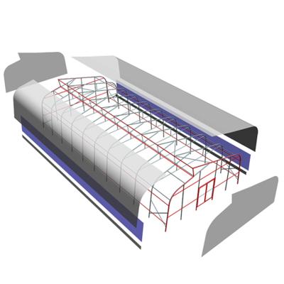 China 275gsm Zinc Coated Steel Pipe Greenhouse With Agricultural Plastic Film for sale
