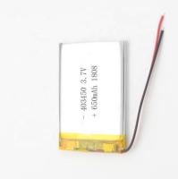 China 403450 3.7 V 650Mah Lipo Battery , Lithium Ion Polymer Battery Pack for sale