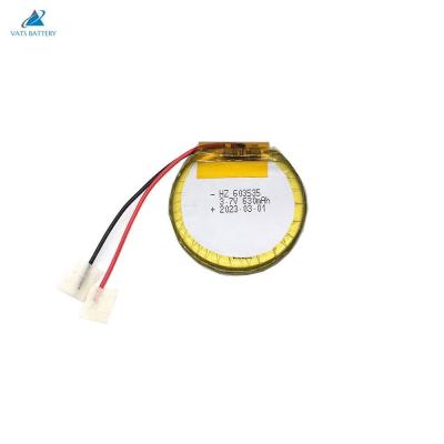 China 603535 3.7v 630mah Round Rechargeable Li Polymer Battery Pack for sale