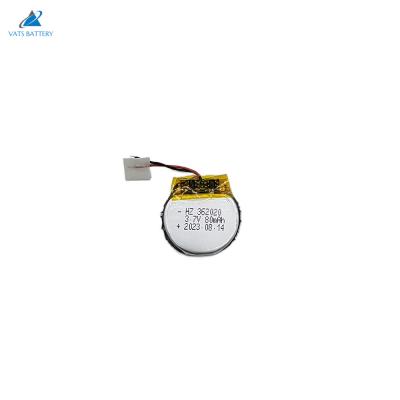 China Rechargeable 362020 80mAh 3.7V Li Ion Battery Pack For Bluetooth Headsets for sale