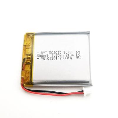 China 3.7v 500mAh Lithium Polymer Battery 503035 Li Polymer Battery for sale