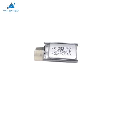 China 551525 190mah 3.7v Li Polymer Battery 170mAh for Smart Watch CE Certified for sale