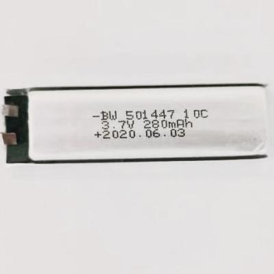 China Lithium Battery Cells 501447 3.7v 280mAh Lithium Polymer Batteries Dynamo Light for sale