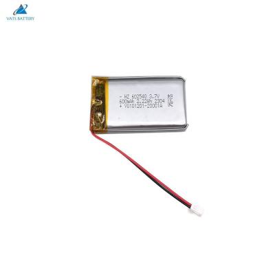 China KC IEC62133 FCC 602540 3.7v Battery 600mAh Rechargeable Lithium Polymer Battery for sale