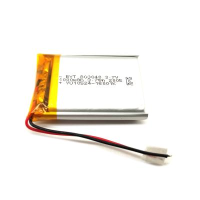 China 803040 3.7V 1000mAh Lithium Polymer Battery For Toys And Power Tools for sale
