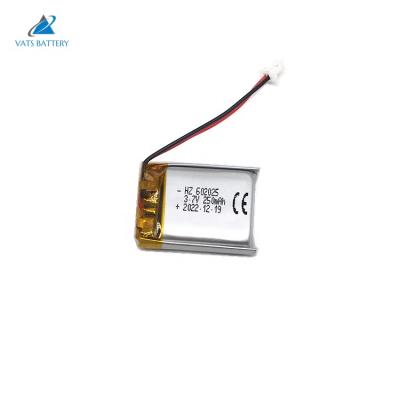 China 602025 3.7V 250mAh IEC62133 CE Certified Lithium Polymer Battery For Electronic Devices for sale
