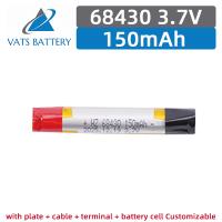 China 68430 150mAh 3.7V Lithium Polymer Battery, Rechargeable Li-Po Battery With Cable & Terminal For Smart Wearables & Small Electronic Devices for sale