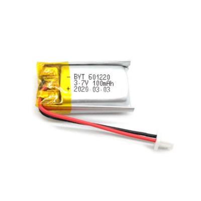 China 601220 3.7V 100mAh Lithium Polymer Battery For Small Speakers Wearable Devices for sale