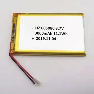 China 605080 3.7V 3000mAh Li Polymer Lithium Battery With KC Certification for sale