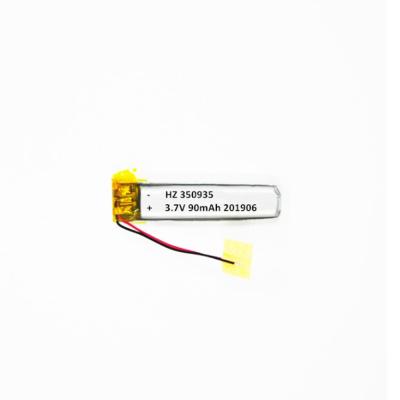 China 350935 90mAh 3.7V Li‑Polymer Battery for Small Wearable Consumer Electronics for sale