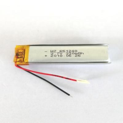 China 651248 3.7V 330mAh Lithium Polymer Pouch Battery Custom for Consumer Smart Electronics for sale
