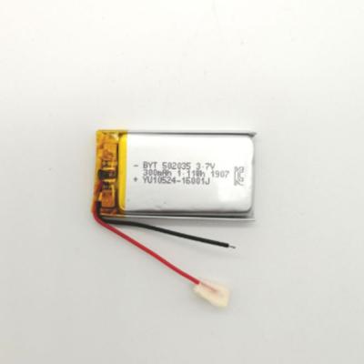 China HZ502035 3.7V 300mAh Lithium Polymer Pouch Battery For Medical & Portable Electronics Custom Order for sale