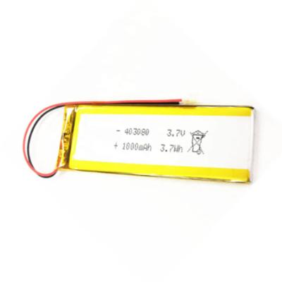 China HZ403080 3.7V 1000mAh Lithium Polymer Pouch Rechargeable Battery For Consumer Electronics Purchase for sale
