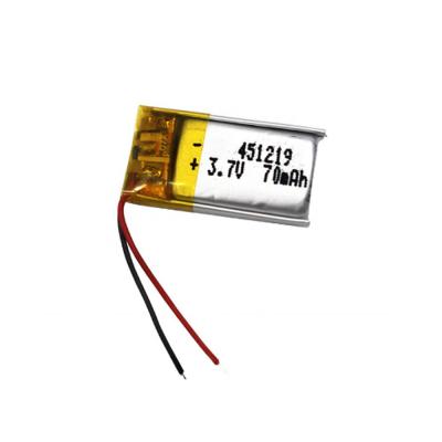 China HZ451219 3.7V 70mAh Lithium Polymer Battery Rechargeable Lipo Cell For TWS Small Electronics for sale