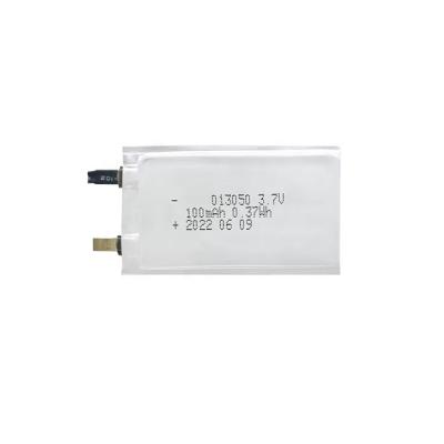 China CE Certified 013050 1mm Ultra Thin 100mAh Lithium Polymer Battery for Smart Card for sale