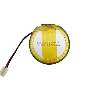 China 553535-2P 3.7V 1160mAh Lithium Polymer Battery Rechargeable Grade A Cell Long Cycle Life for sale