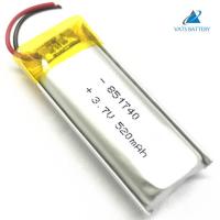 China 801740 3.7V 500mAh Lithium Polymer Battery Rechargeable Custom Lipo Cell High Capacity for sale
