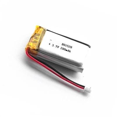 China 801528 3.7V 280mAh Lithium Polymer Battery Rechargeable Custom Lipo Cell High Capacity for sale