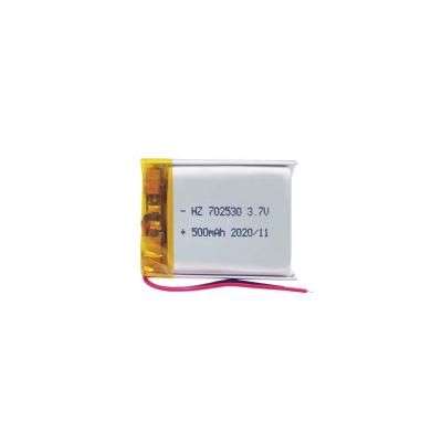 China 702530 3.7V 500mAh Lithium Polymer Battery Rechargeable Custom Lipo Cell High Capacity for sale