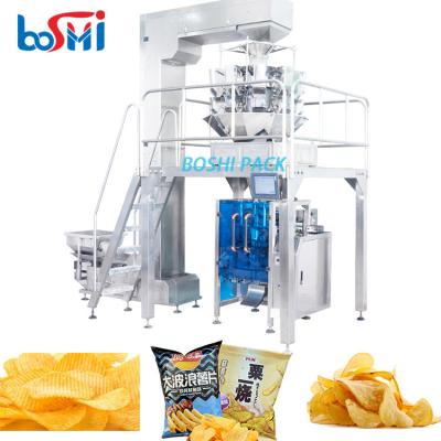 China Potato Chips Snack Packing Machine With Wrapping Labeling Sealing for sale