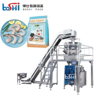 China Multihead Weigher Frozen Food Packing Machine For Sea Food Shrimp Fish for sale