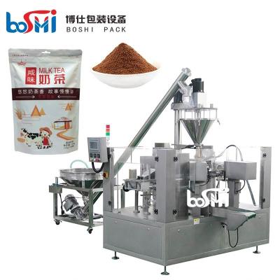 China Automatic Premade Pouch Food Powder Cocoa Powder Milk Powder 8 Station Rotary Packing Machine for sale