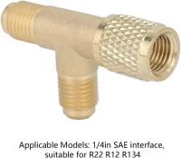 China Quick Coupler Tee Adapter T-Shaped Valve Low Pressure HAVC Refrigerant R22 R12 R134 for sale