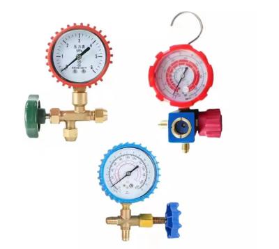 China R410 R22 Freon Charging Gas AC Car Air Conditioner Manifold Pressure Gauge for Refrigerant for sale