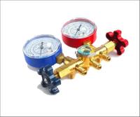 China AC Double Digital Manifold Gauge R134A R410A New Condition Valve With Sight Glass for sale