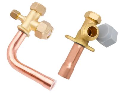 China 1/4 3/8 1/2 5/8 3/4 Inch Stop AC Valve Copper AC Air Conditioner Split Valve Air Conditioner Parts for sale