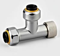 China Brass Push Fit Swivel Tee Connector for PEX and Copper Pipes for sale