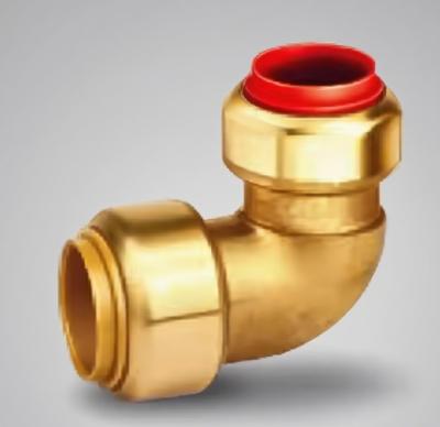China Brass Push Fit Elbow Connector for PEX and Copper Pipes for sale