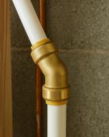 China Brass Push Fit 45 Degree Elbow Connector for PEX and Copper Pipes for sale