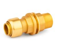 China Brass Push Fit Bulkhead Tank Connector for PEX Copper Pipes for sale