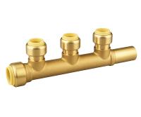 China Brass 3-Port Push Fit Water Manifold for PEX Copper Pipes for sale