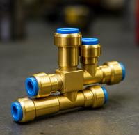 China Brass 6-Port Push Fit Water Manifold for PEX Copper Pipes for sale